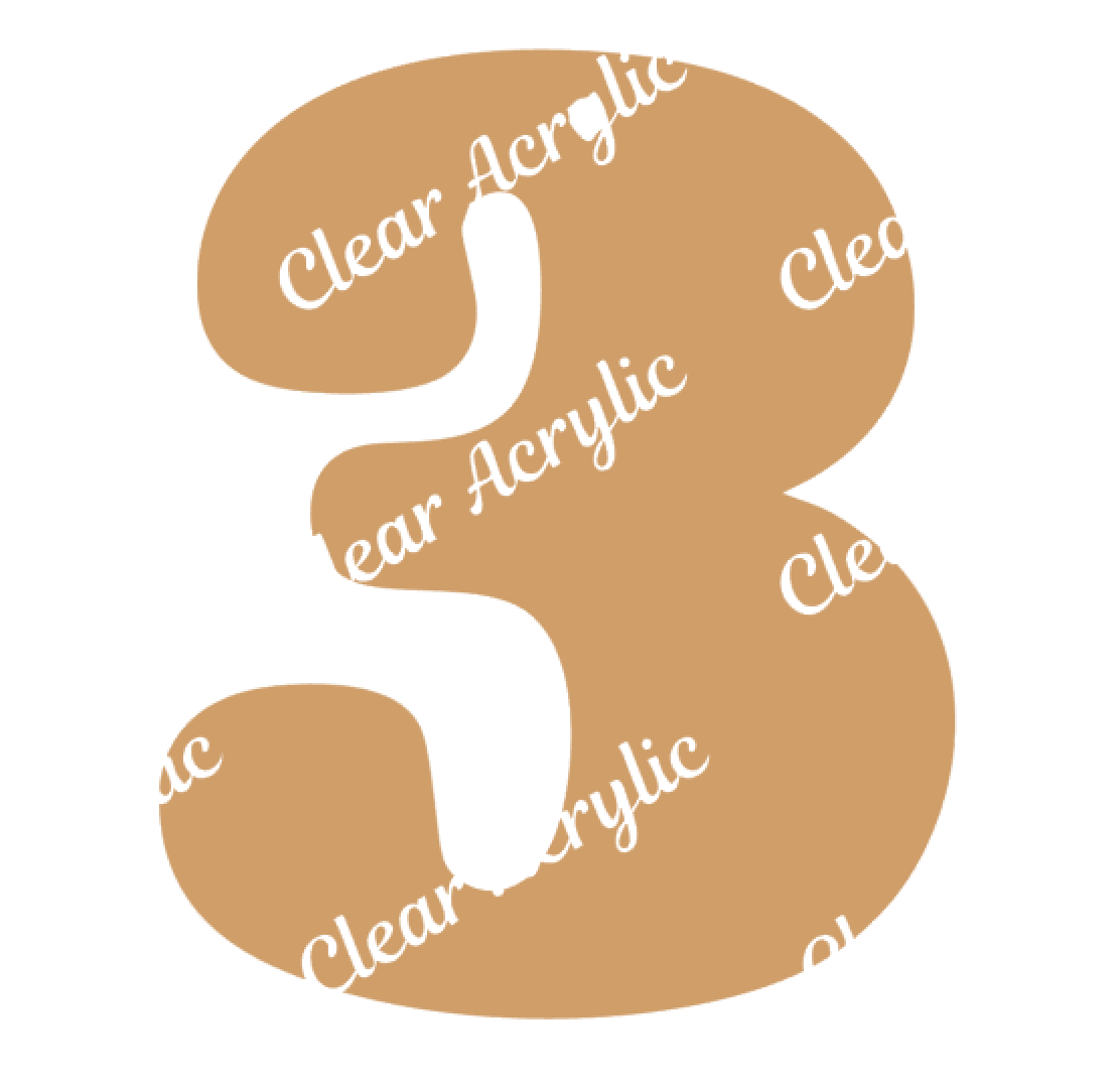 bubble writing number 3