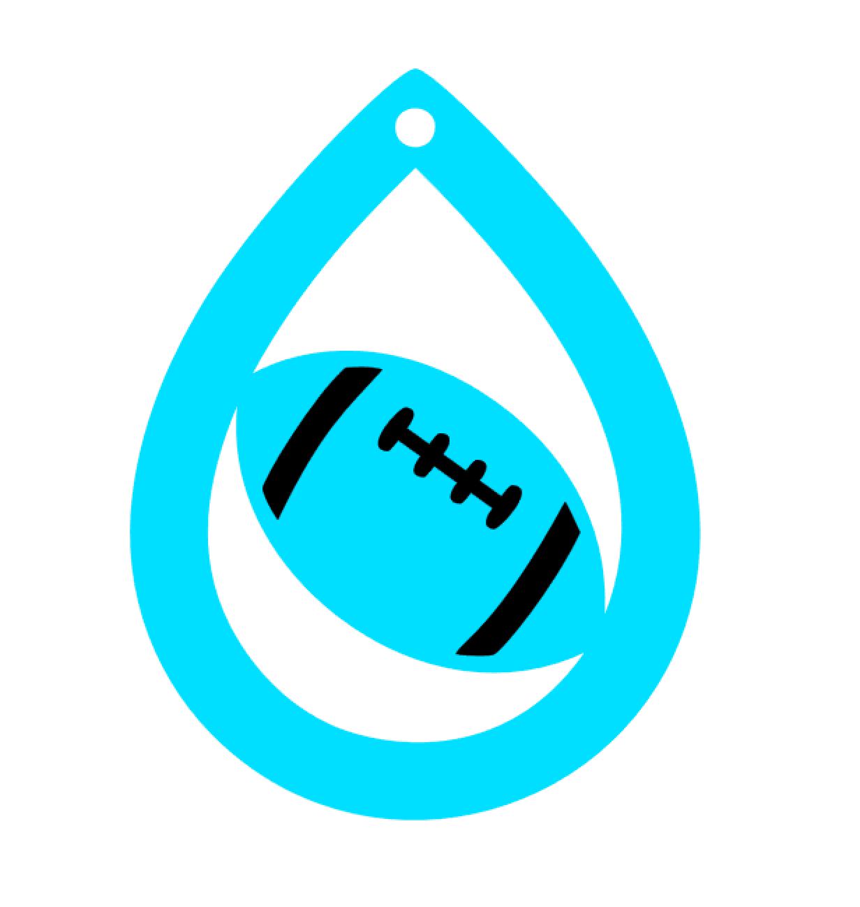 Football Earring Solid Acrylic Blank Moxie Vinyls