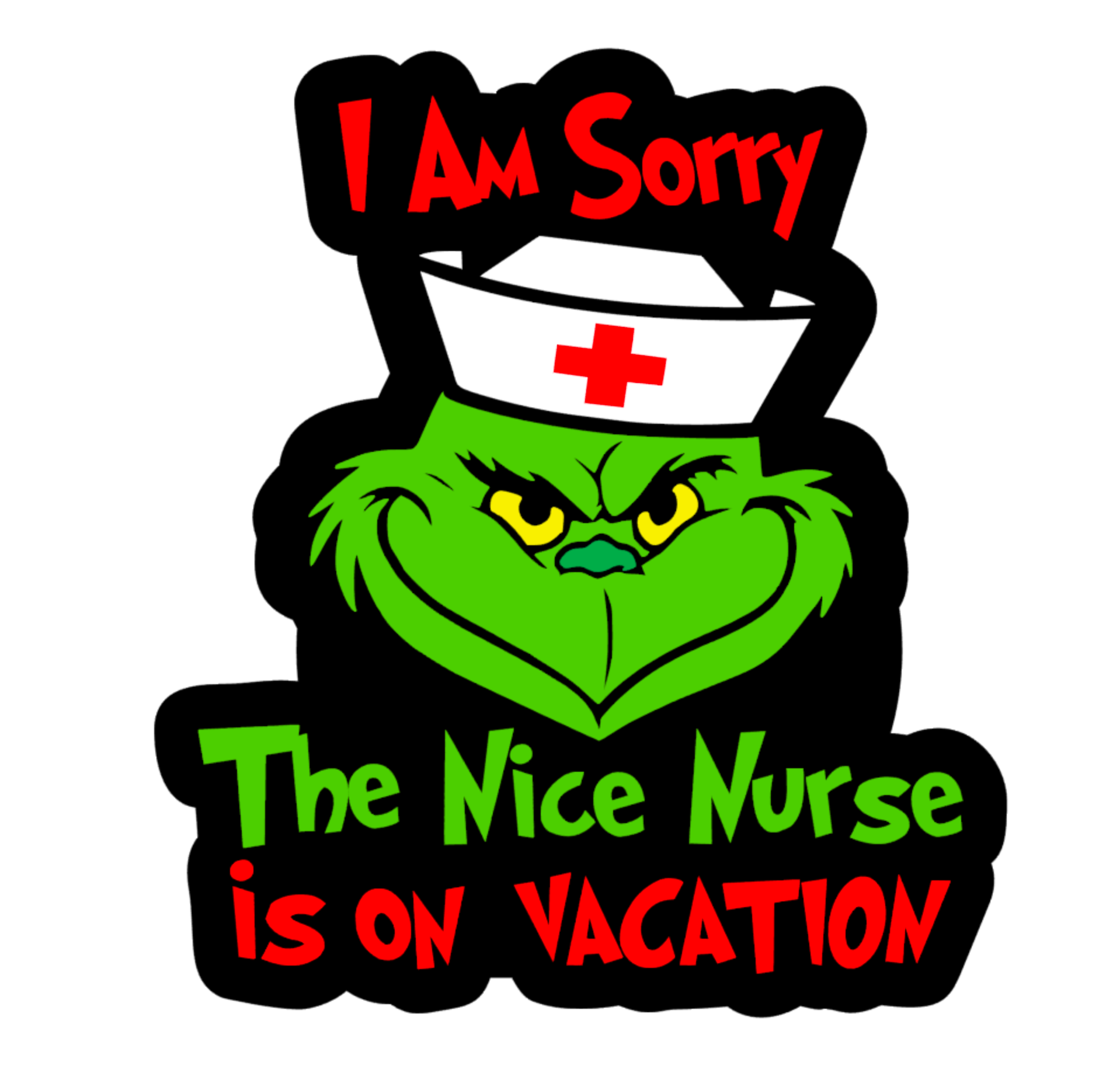 Grinch Nice Nurse on Vacation Acrylic Blank for Badge Reel Crafts ...