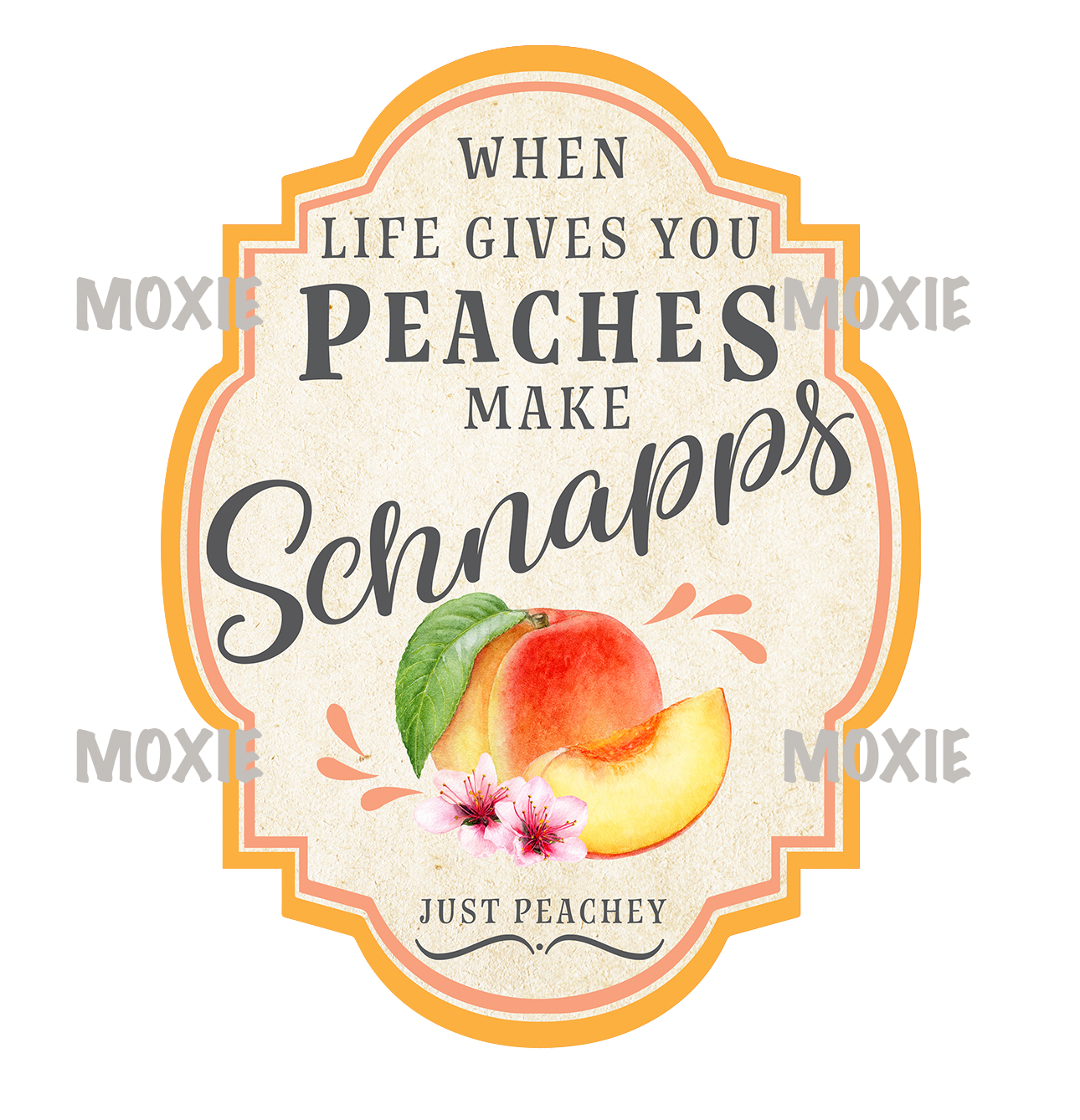 Peaches Schnapps Label UV DTF – Moxie Vinyls