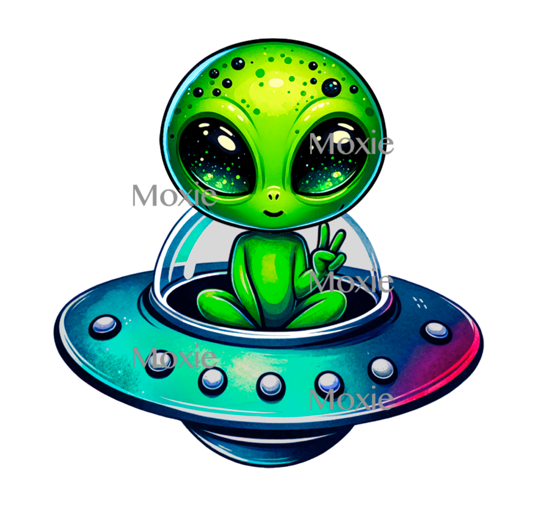 Alien in Ship Decal & Acrylic Blank COMBO – Moxie Vinyls
