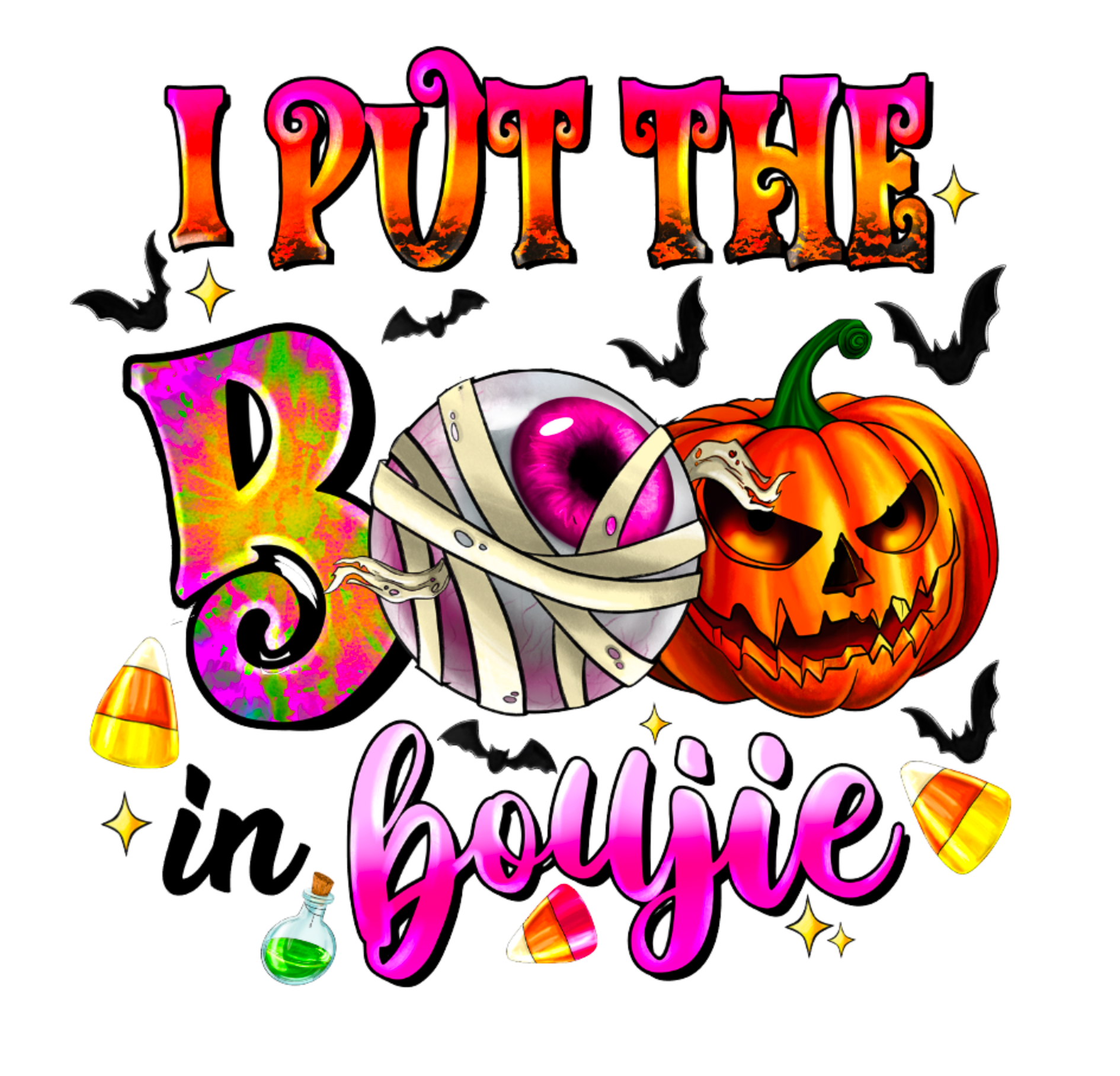 I Put The Boo in Boujie UV DTF Decal – Moxie Vinyls
