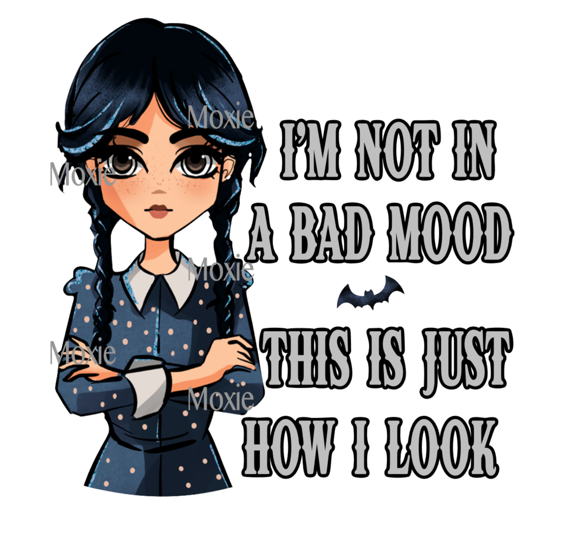 Wednesday Bad Mood Decal & Acrylic Blank COMBO – Moxie Vinyls