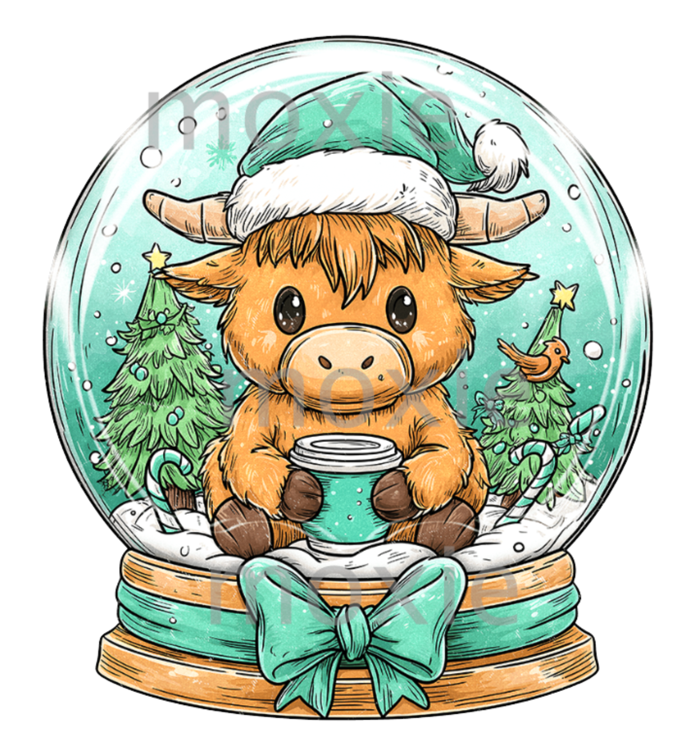 Snow Globe Cow Decal & Acrylic Blank COMBO – Moxie Vinyls