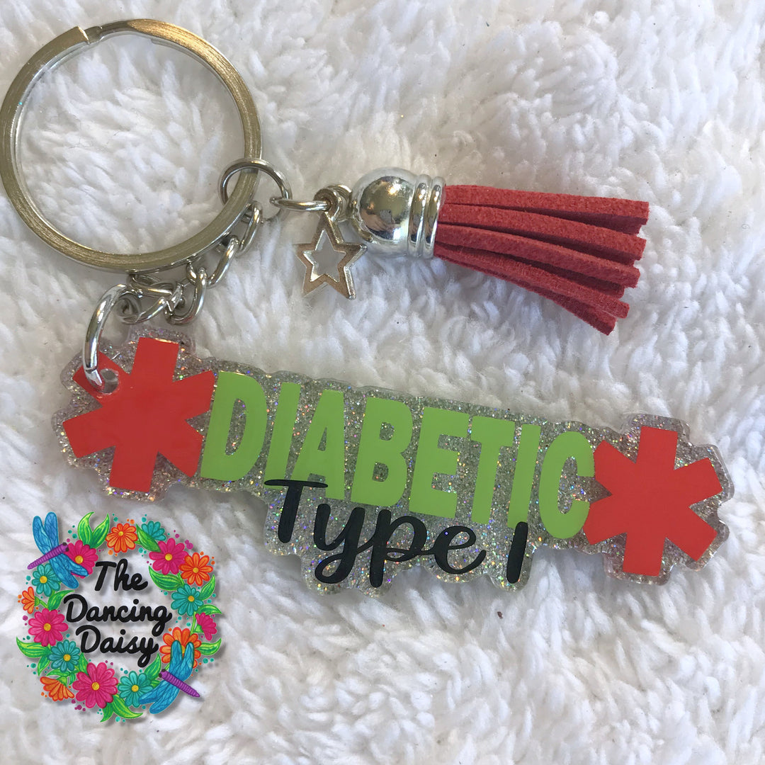 Diabetic Type 1 Medical Alert Acrylic Key Chain Blank – Moxie Vinyls