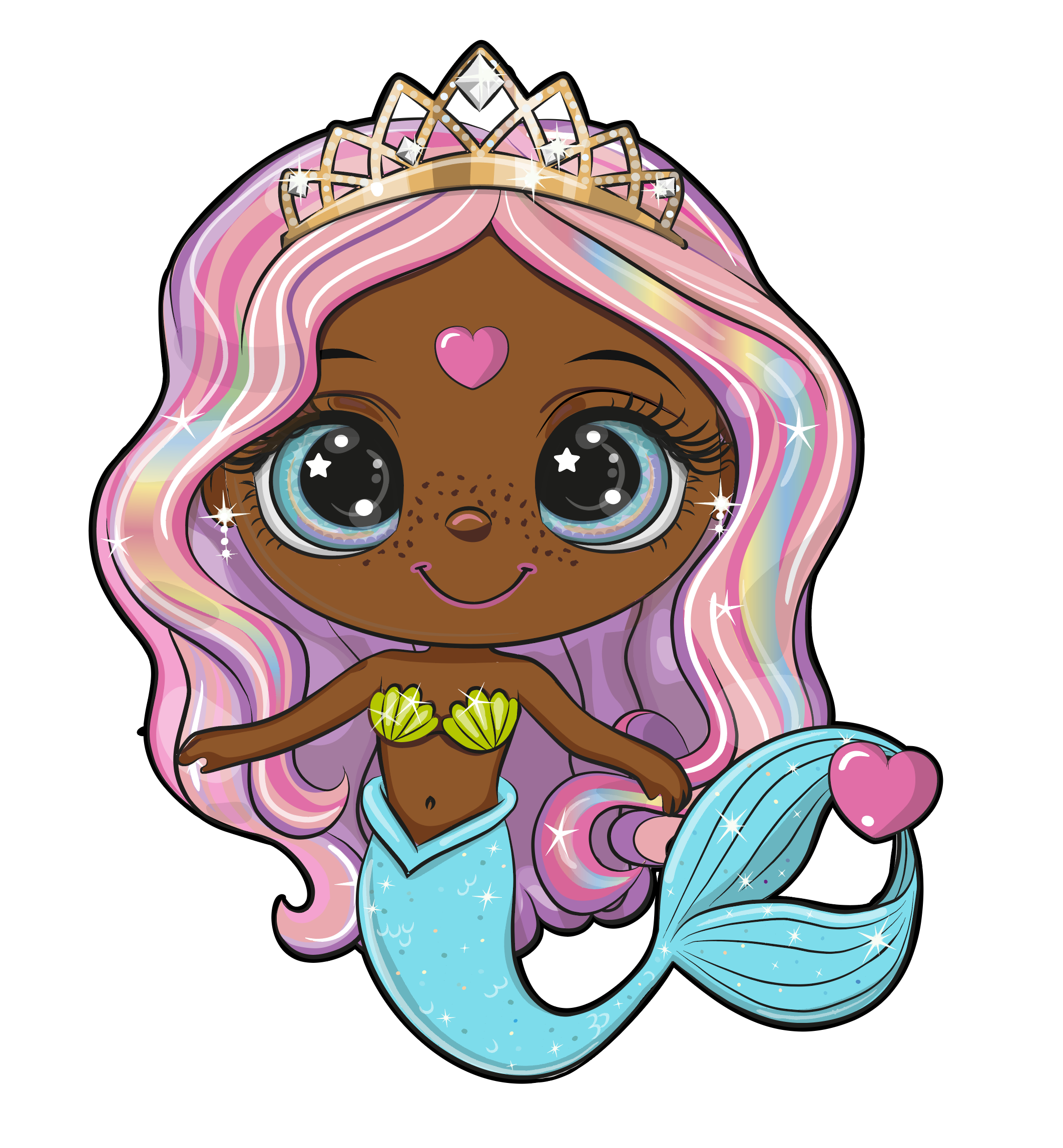 Dark Skin Mermaid Decal & Acrylic Blank COMBO – Moxie Vinyls