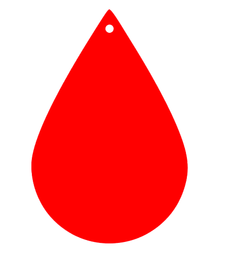 Blood Tear Drop Acrylic Blank – Moxie Vinyls