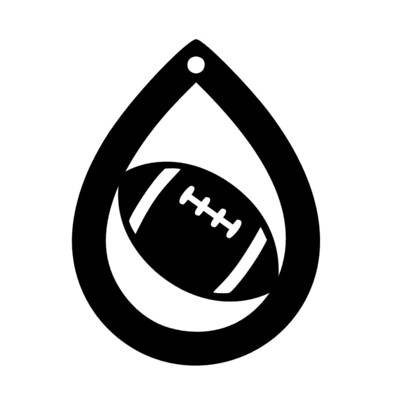 Football Earring (Cut Out) Acrylic Blank – Moxie Vinyls