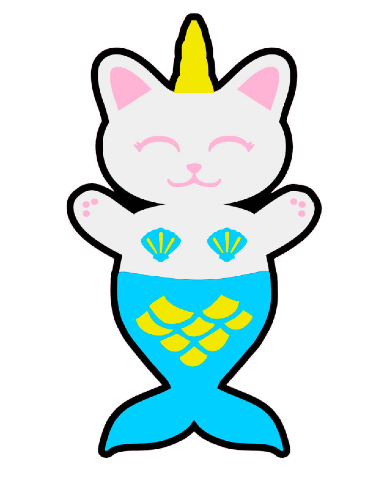 Caticorn Mermaid Acrylic Blank for DIY Crafts – Moxie Vinyls